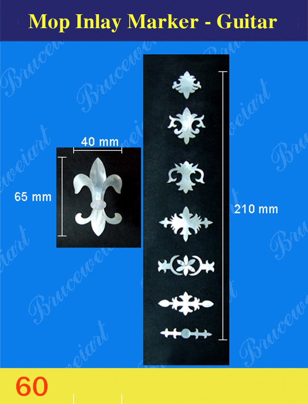 Inlay Material, DIY White Mop Inlay Head & Fretboard Markers, Bruce Wei ...