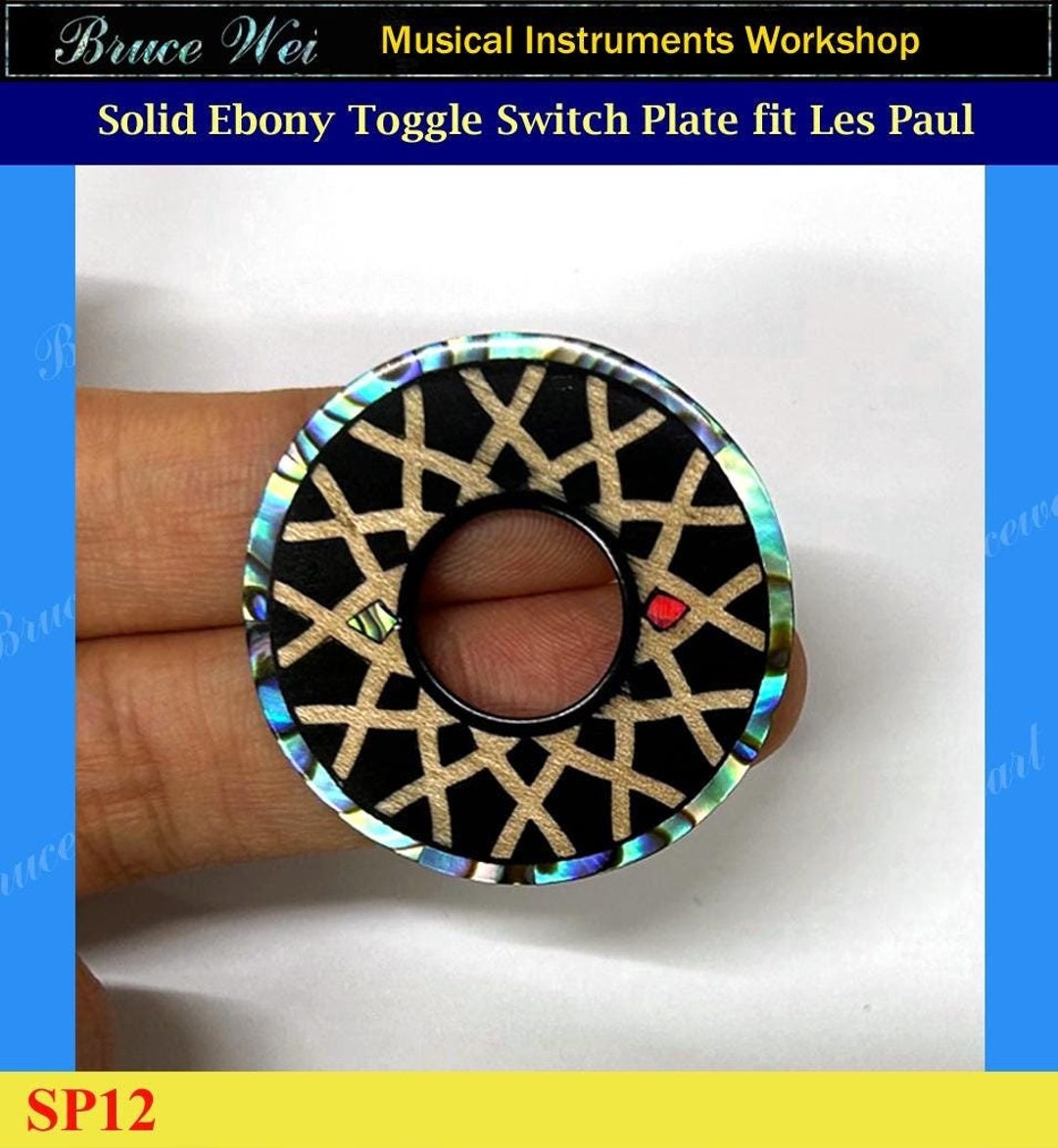 Free Shipping, Fit Les Paul Solid Ebony Wood & Abalone Toggle Switch ...