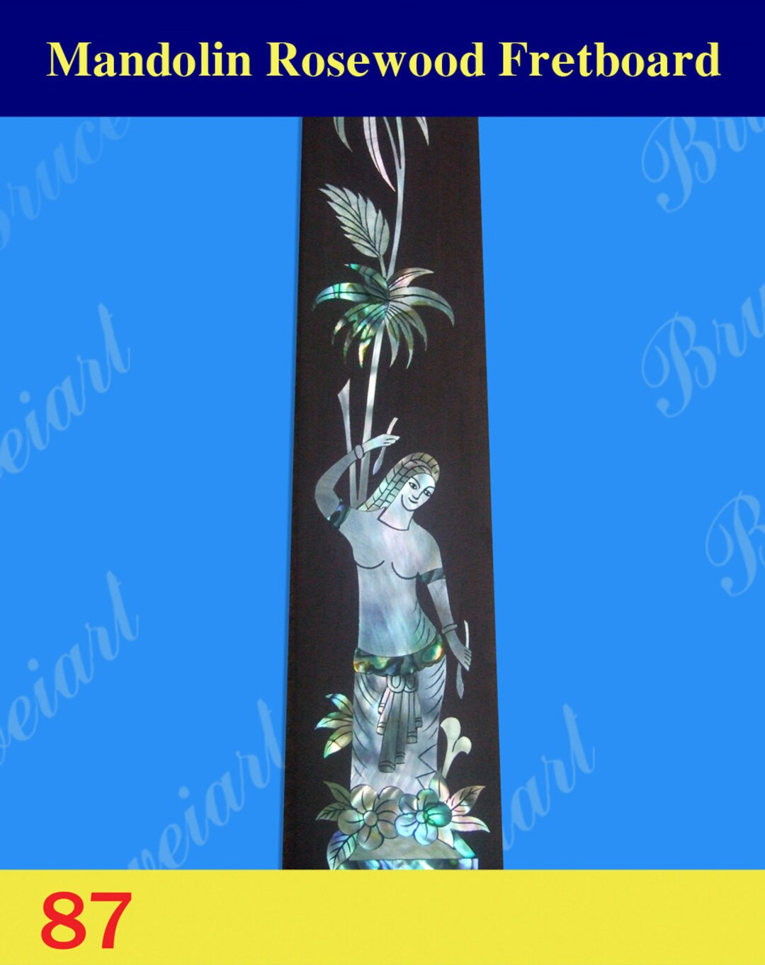 Mandolin Rosewood Fretboard, Handmade, Mother of Pearl & Abalone Inlay ...