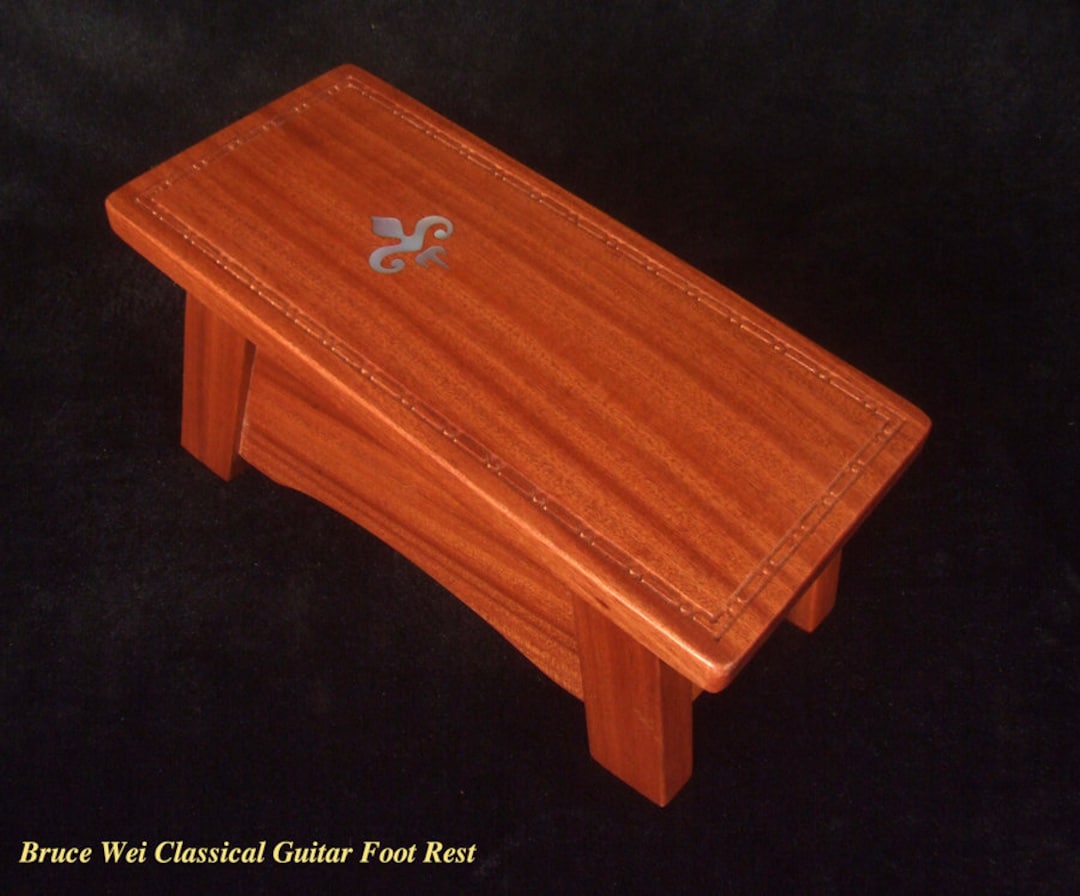 Solid Mahogany Guitar Foot Rest Foot Stand Wood Engraved Mop - Etsy