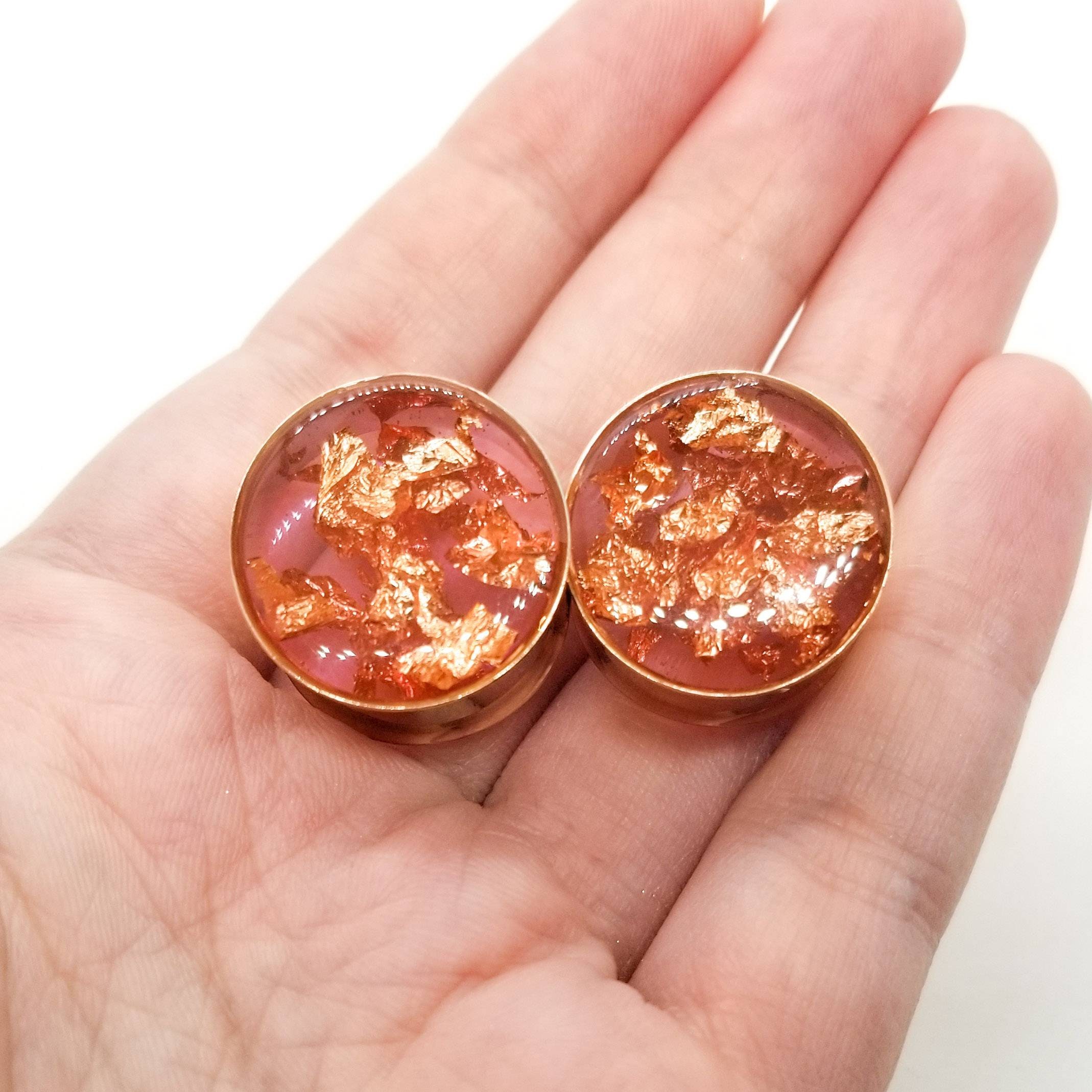 3/4 19mm Rose Gold Plugs Ear Plugs Plugs and Tunnels | Etsy