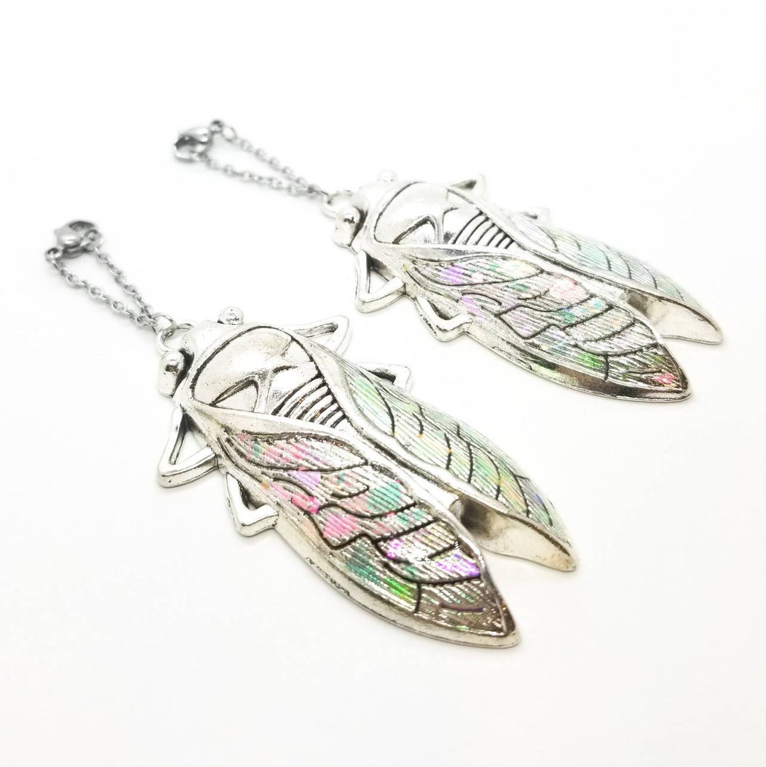 Iridescent Cicada Ear Hangers Ear Weights Plugs and - Etsy Australia