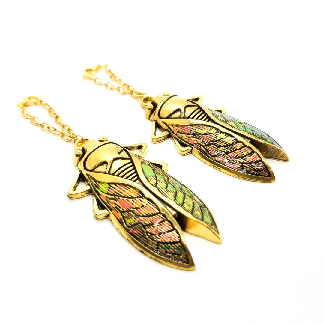 Iridescent Cicada Ear Hangers Ear Weights Plugs and Tunnels Tunnel ...