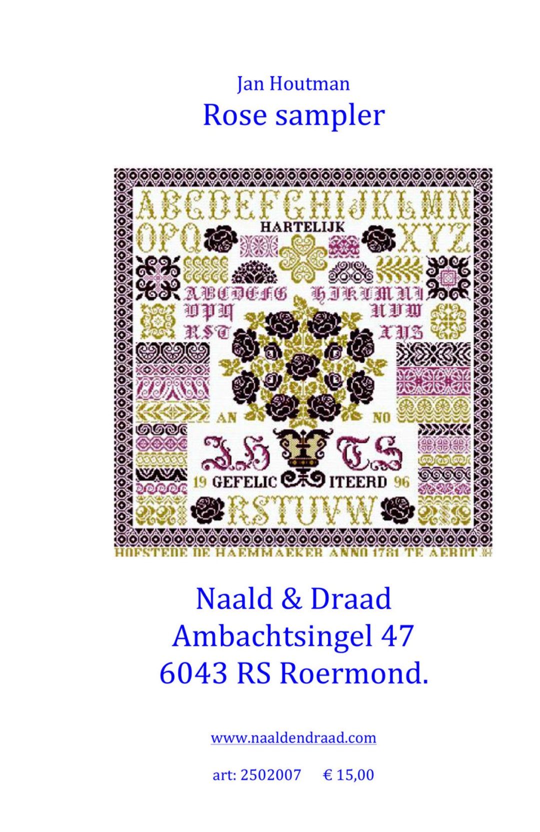 Jan Houtman Rose Sampler - Etsy