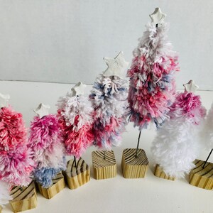 Fluffy Pink Mini Tree Set/9 Pc - Etsy
