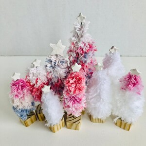 Fluffy Pink Mini Tree Set/9 Pc - Etsy
