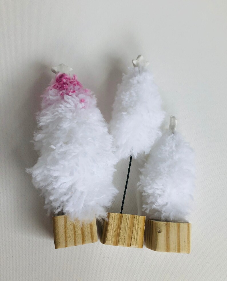 Fluffy Pink Mini Tree Set/9 Pc - Etsy