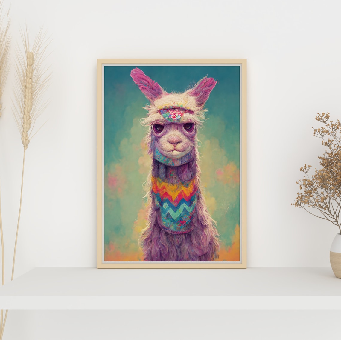 Hippie Retro Cool Llama Printable Wall Art Bohemian Llama - Etsy