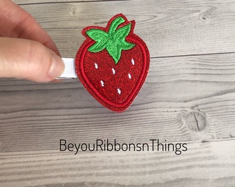 Pink Strawberry Hair Clip or Headband Felt Fruit Strawberry - Etsy
