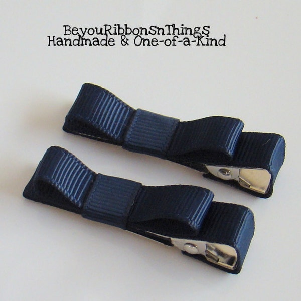 Navy Hair Clips - Etsy