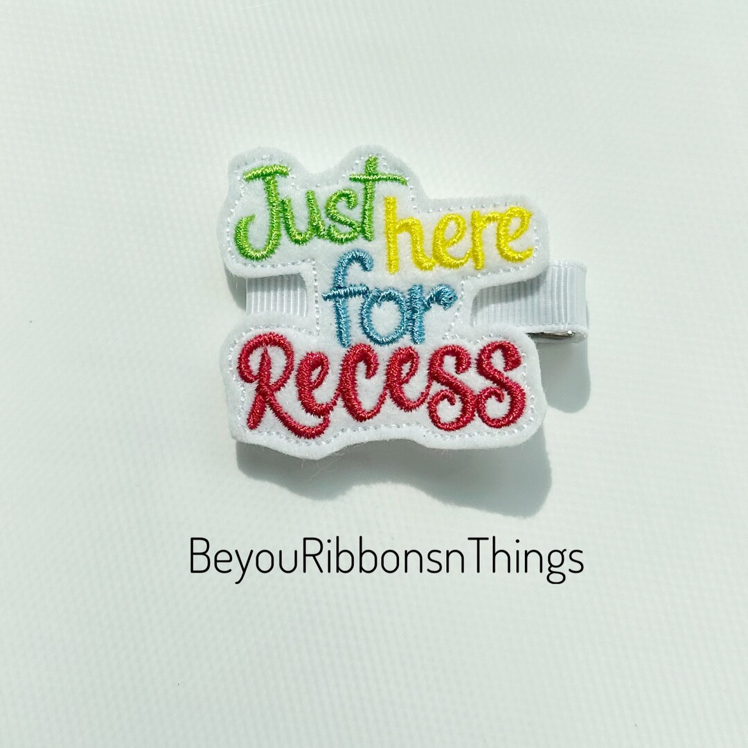 School Here for Recess - Girls Hair Clips - Etsy