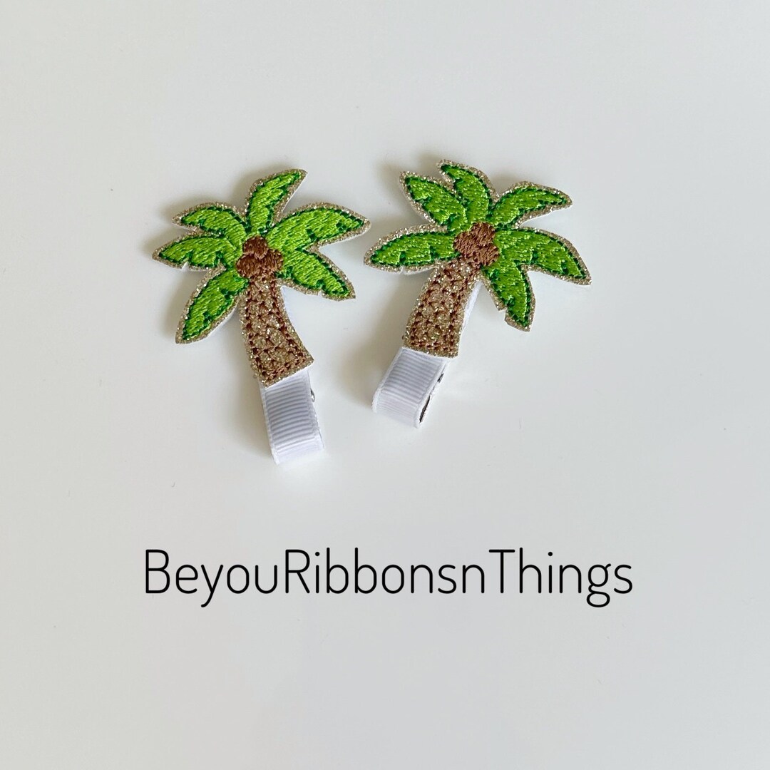 Palm Tree Hair Barrette - Etsy