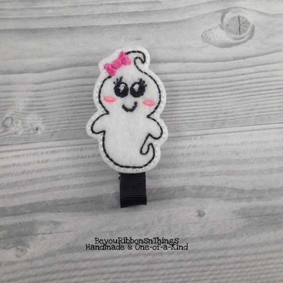 Ghost Pink Bow Hair Clip - Hair Barrette - Felt Hair Clip - Hair Clips ...