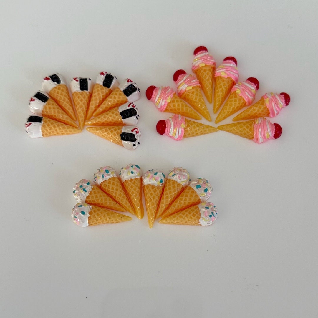 Flatback Small Ice Cream Cone - Craft Supplies - Etsy