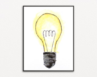 Light bulb art | Etsy