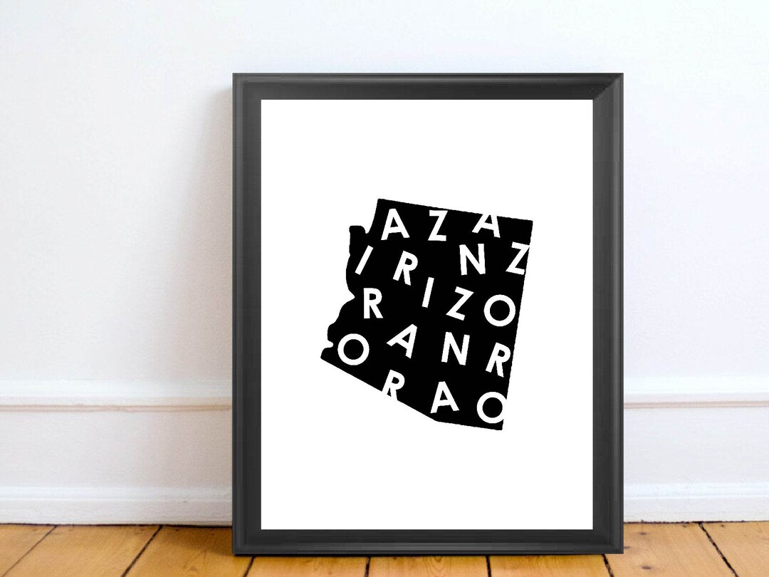 Arizona Wall Art, State Poster Print, Modern Abstract AZ Decor, USA ...