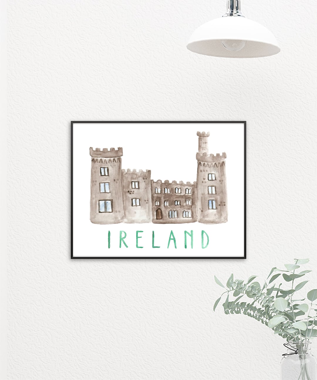 Ireland Decor, Castle Watercolor Print, Travel Printable Poster, Irish ...