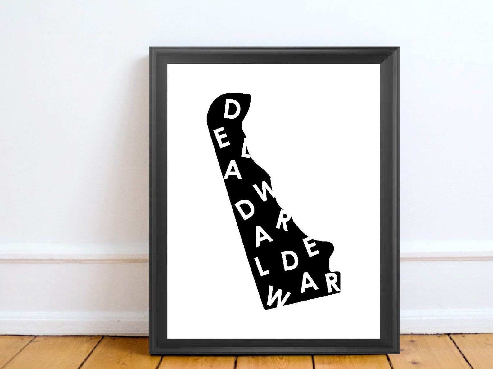 Delaware Sign State Art Print Modern Office Wall Decor USA | Etsy
