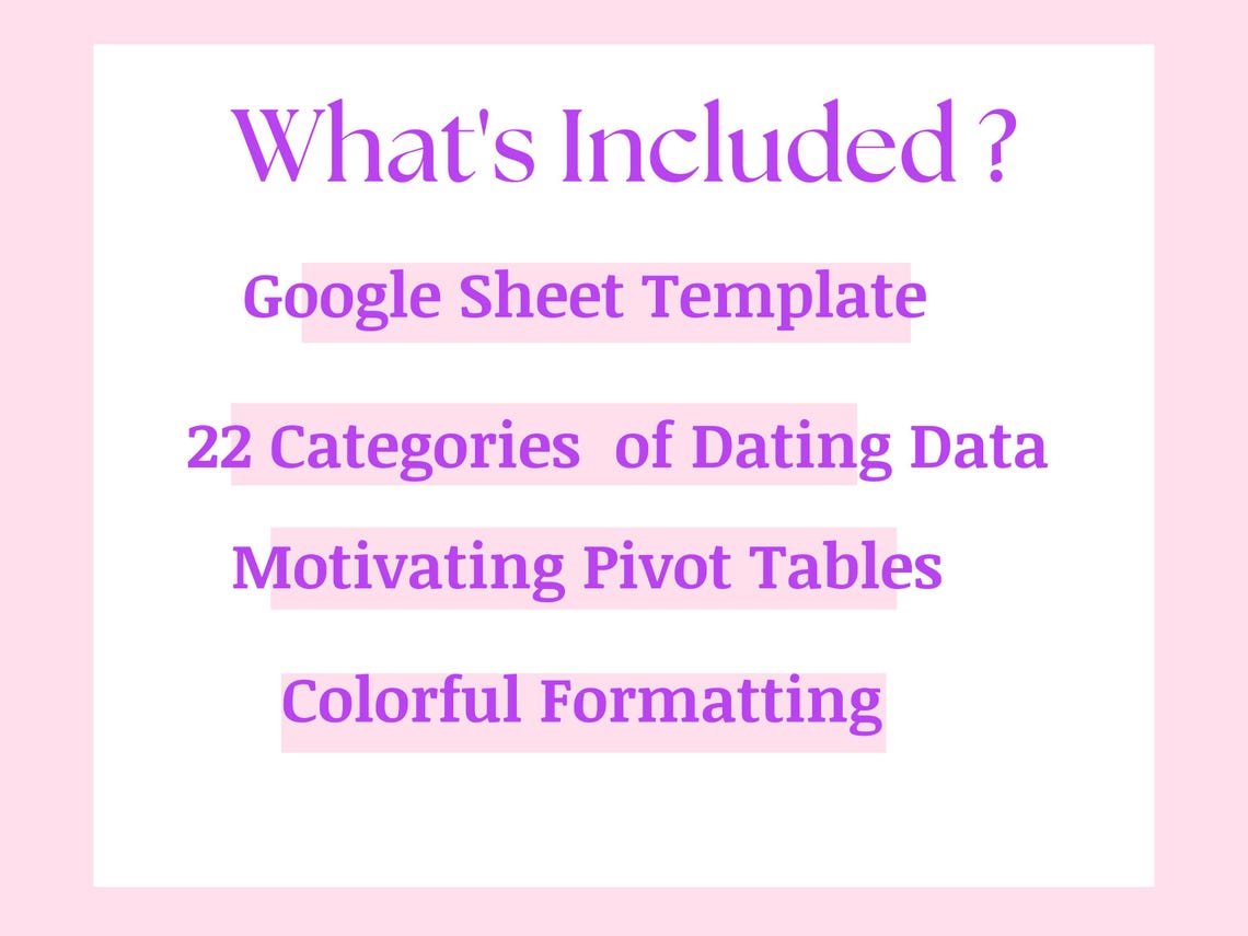 Dating Wrapped Google Sheet Excel Spreadsheet Template Tracker - Etsy