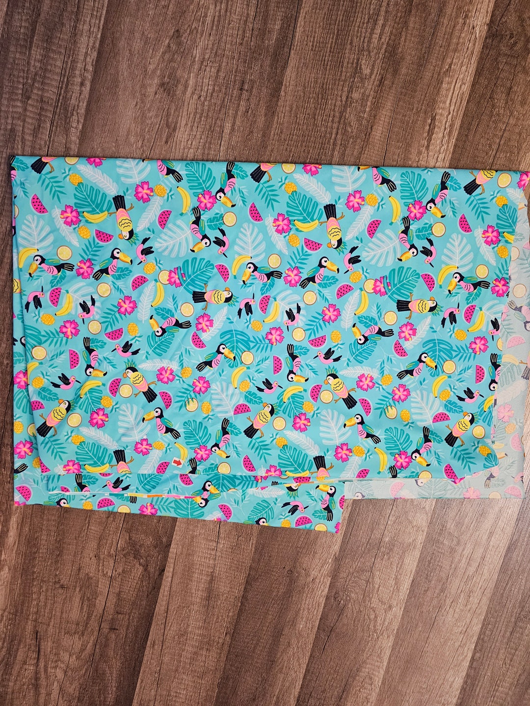 1 Yard Tropical Fruit & Toucan Swim Fabric - Etsy