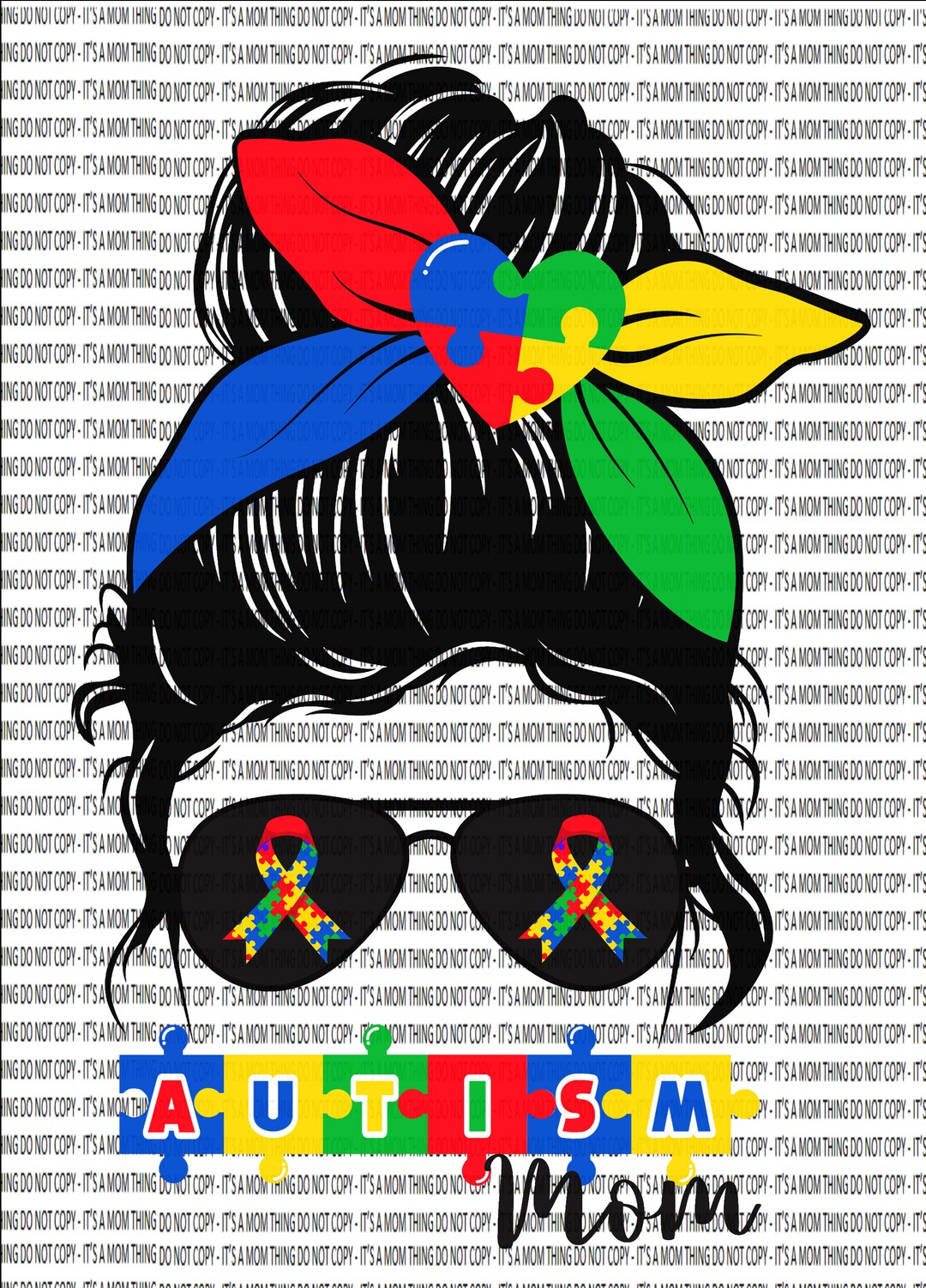 Autism Mom PNG - Etsy