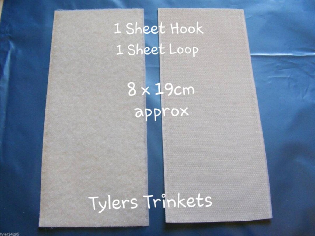 Hook & Loop Sheets White Wide Strips Self Adhesive 8cm X 19cm Approx ...