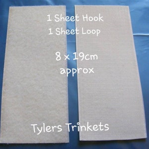 Hook & Loop Sheets White Wide Strips Self Adhesive 8cm X 19cm Approx ...