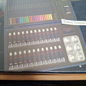 56 Pce Mixed Media Art Set in Carry Case Watercolour Paint Pencils ...