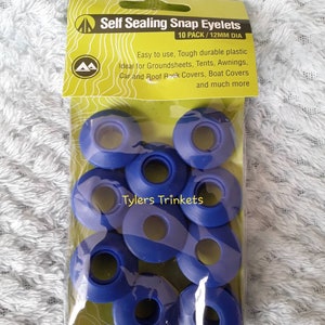 Snap Eyelets Self Sealing 12mm X 10 Tough Durable Plastic Groundsheets ...