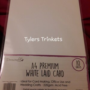A4 Premium White Laid Card x 10 Sheets 220gsm Acid Free | Etsy