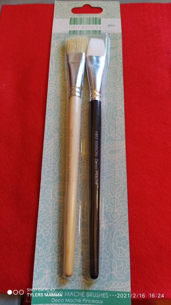 Set of 2 Decoupage Brushes Paintbrushes Deco Mache Brush Set | Etsy