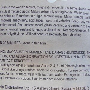 Epoxy Glue Adhesive Resin 2 Part Quick Set in 30mins 0.26 Fl Oz Ceramic ...