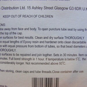 Epoxy Glue Adhesive Resin 2 Part Quick Set in 30mins 0.26 Fl Oz Ceramic ...