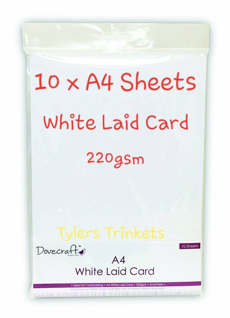 A4 Premium White Laid Card X 10 Sheets 220gsm Acid Free - Etsy