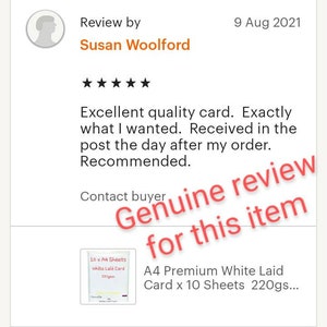 A4 Premium White Laid Card X 10 Sheets 220gsm Acid Free Textured ...