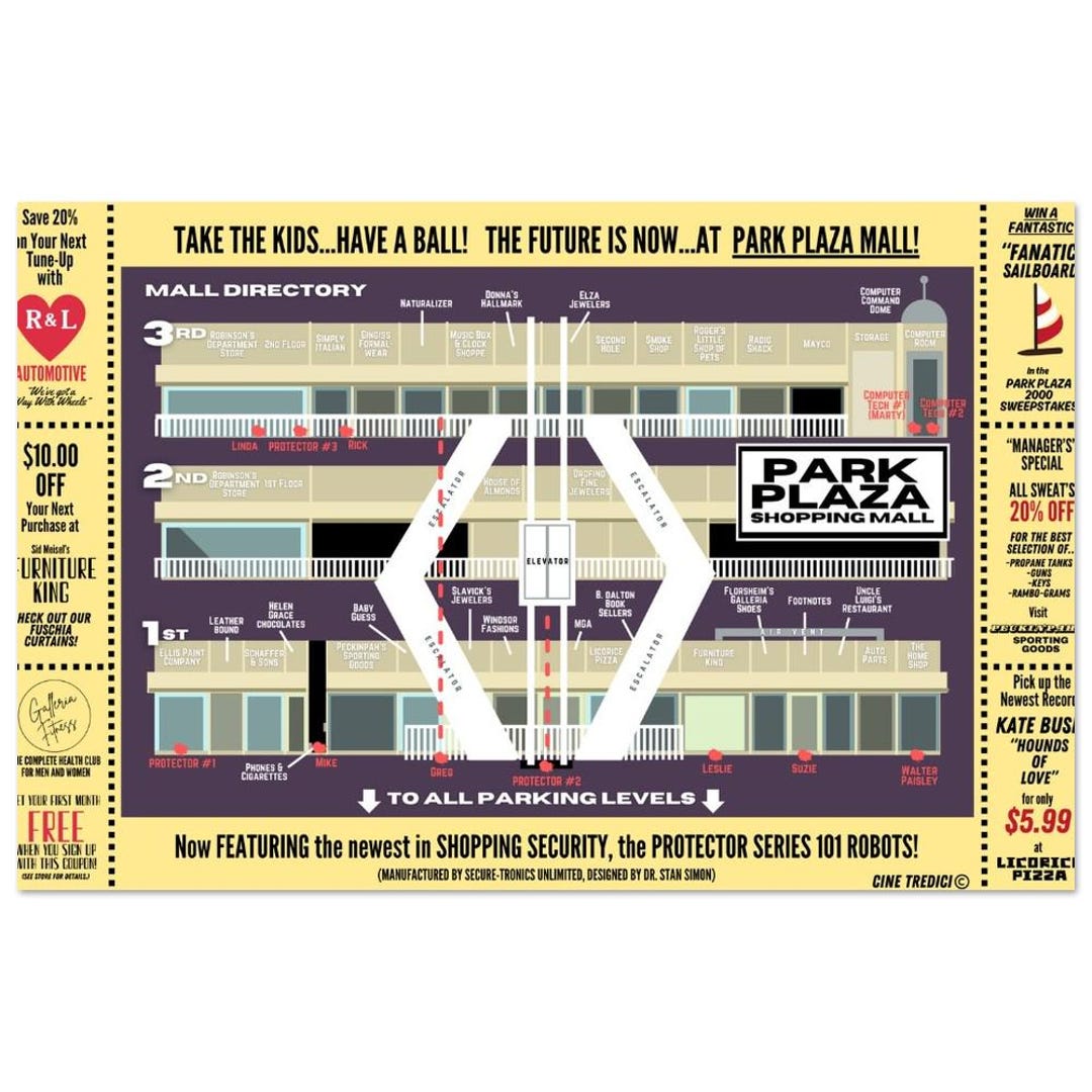 Park Plaza Shopping Mall / Chopping Mall (1986) MURDER MAP - Etsy