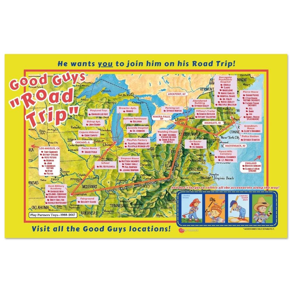 Good Guys Road Trip! / Chucky MURDER MAP - Etsy