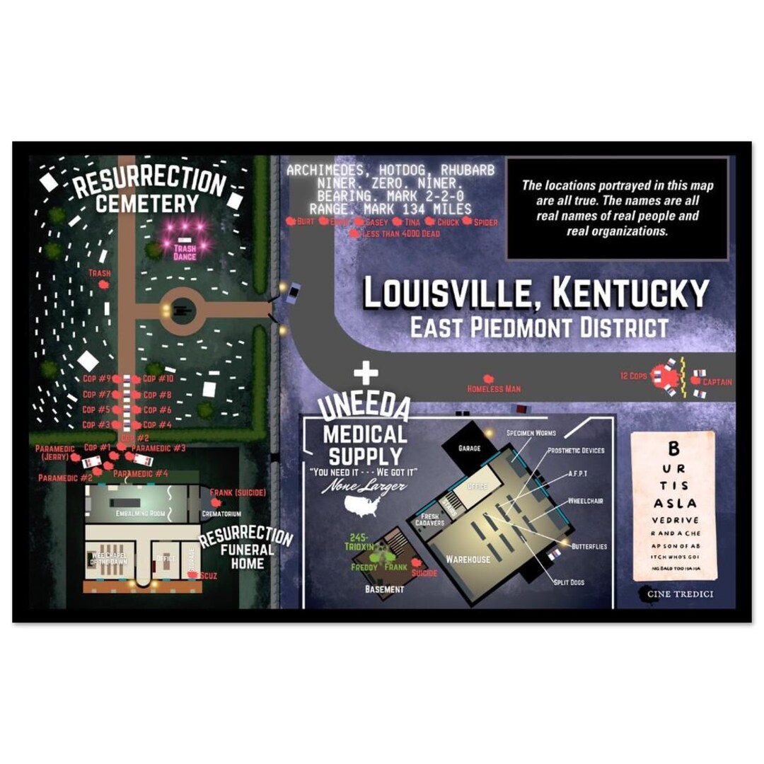 Resurrection Cemetery / Return of the Living Dead (1985) MURDER MAP - Etsy