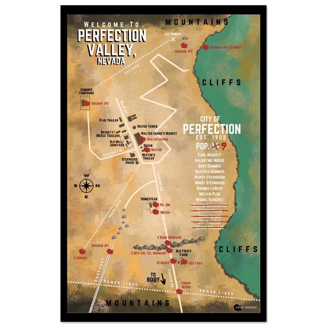 Perfection Valley / Tremors (1990) MURDER MAP - Etsy