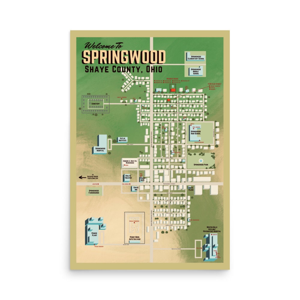 Welcome to Springwood - 24"x36" MAP - Etsy