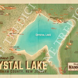 Welcome to Camp Crystal Lake - 24"x36" MAP - Etsy