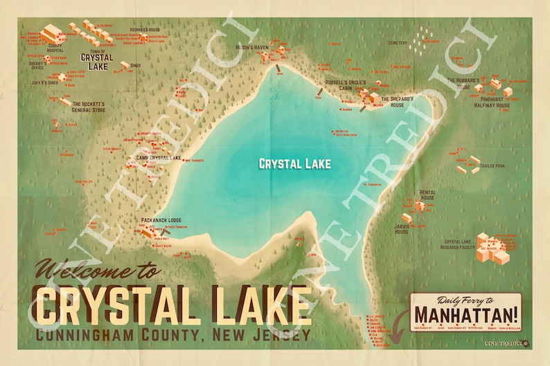 Welcome to Camp Crystal Lake 24x36 MAP - Etsy