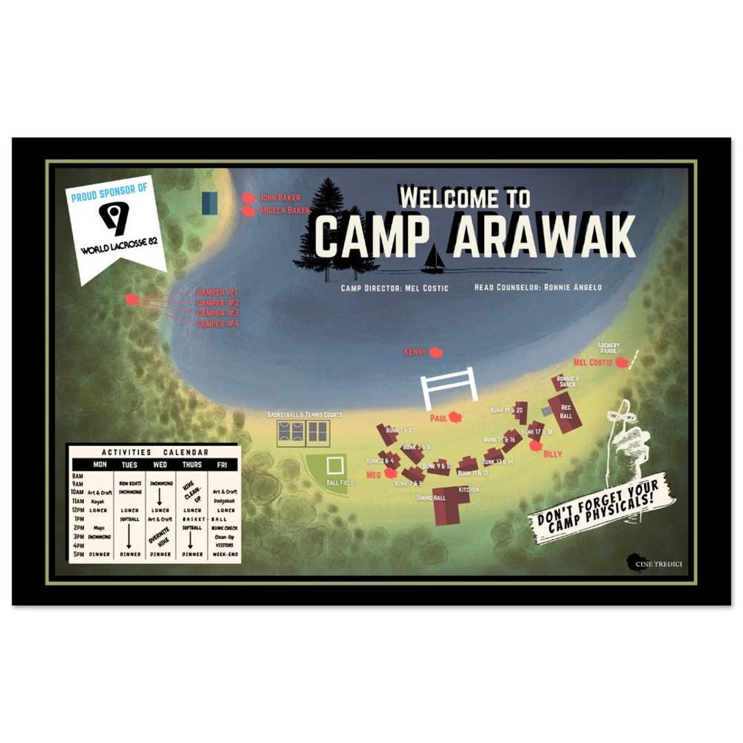 Camp Arawak / Sleepaway Camp (1983) MURDER MAP - Etsy
