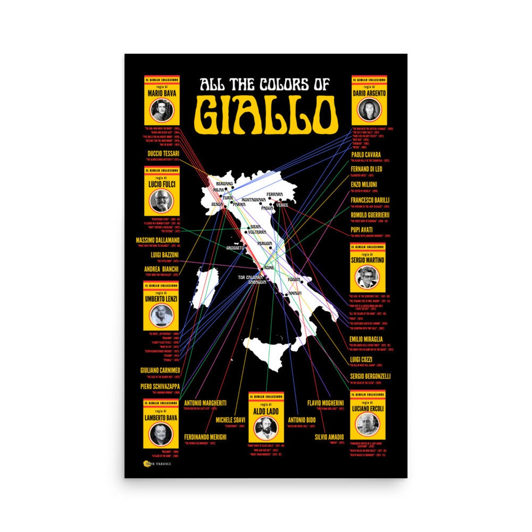 All the Colors of Giallo / 24"x36" Map/poster - Etsy