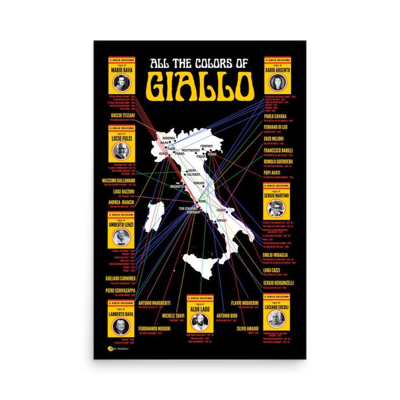All the Colors of Giallo / 24x36 Map/poster - Etsy