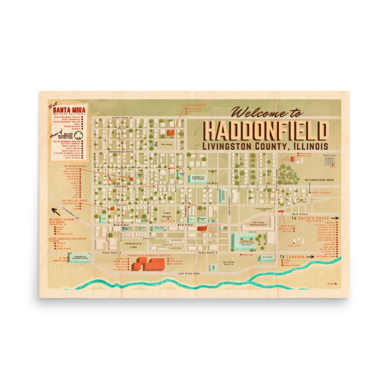 Welcome to Haddonfield 24x36 MAP - Etsy UK