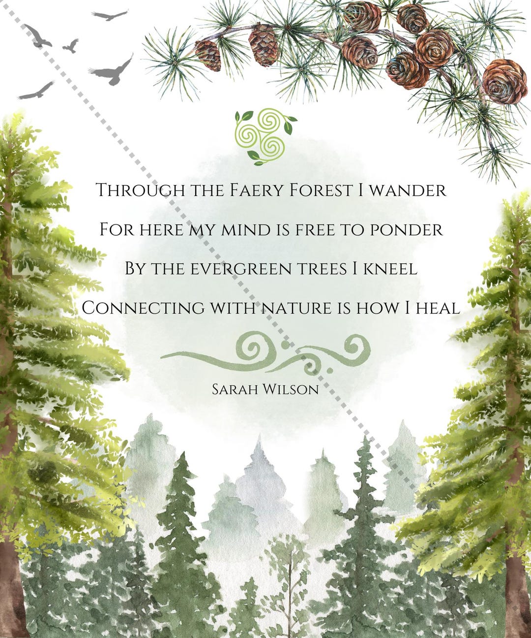 Nature Poem Print - Through the Faery Forest I Wander (design 2) - Etsy