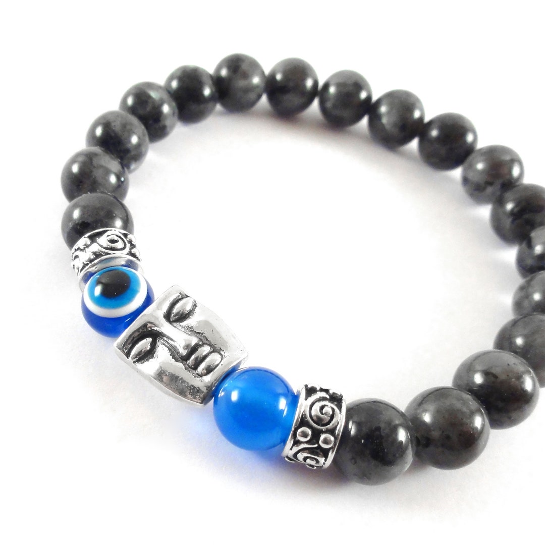 Amulet Against Envy and Evil Eye Men's Protective Bracelet With Gray ...