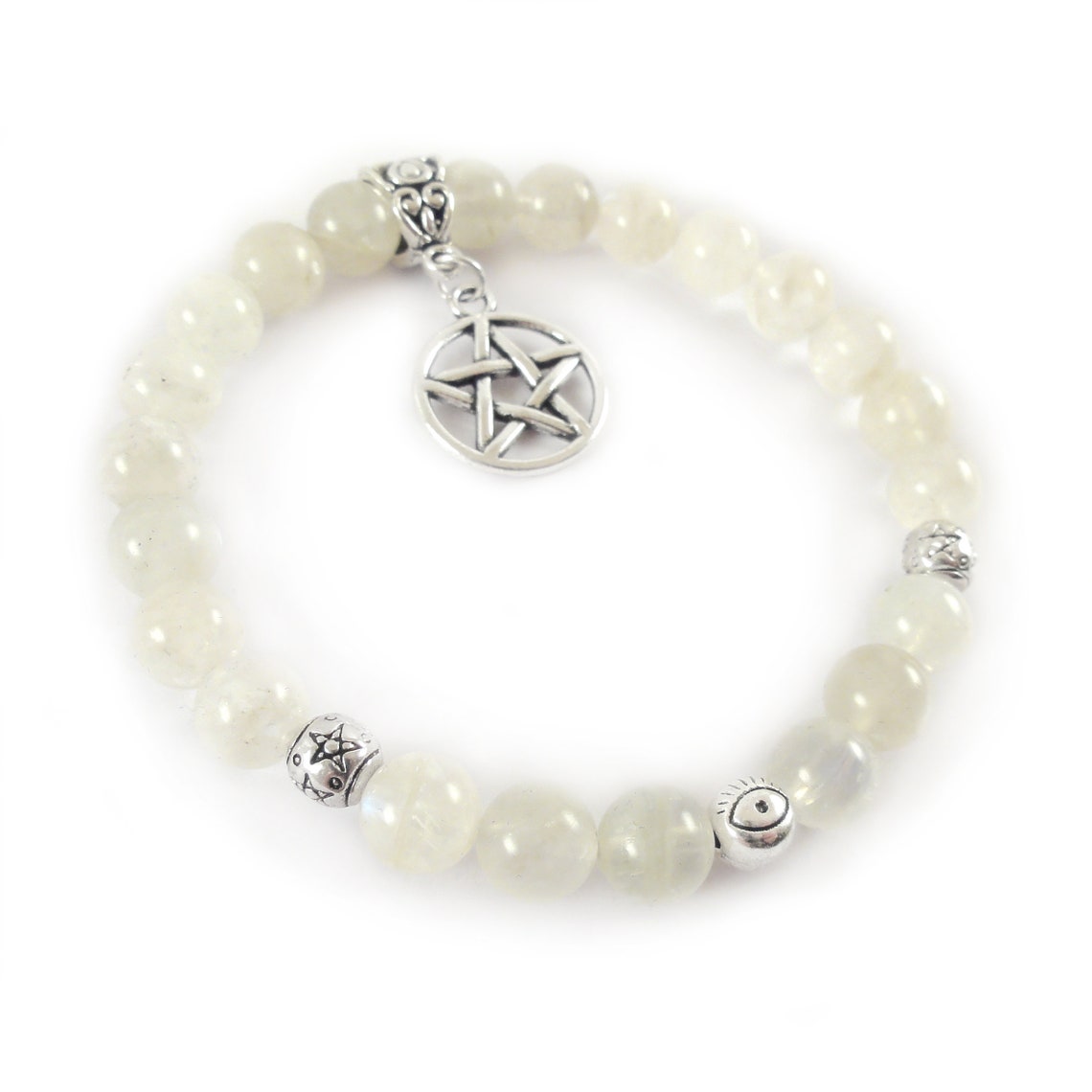 Witch Protection Bracelet Pentacle Charm Bracelet Evil Eye - Etsy