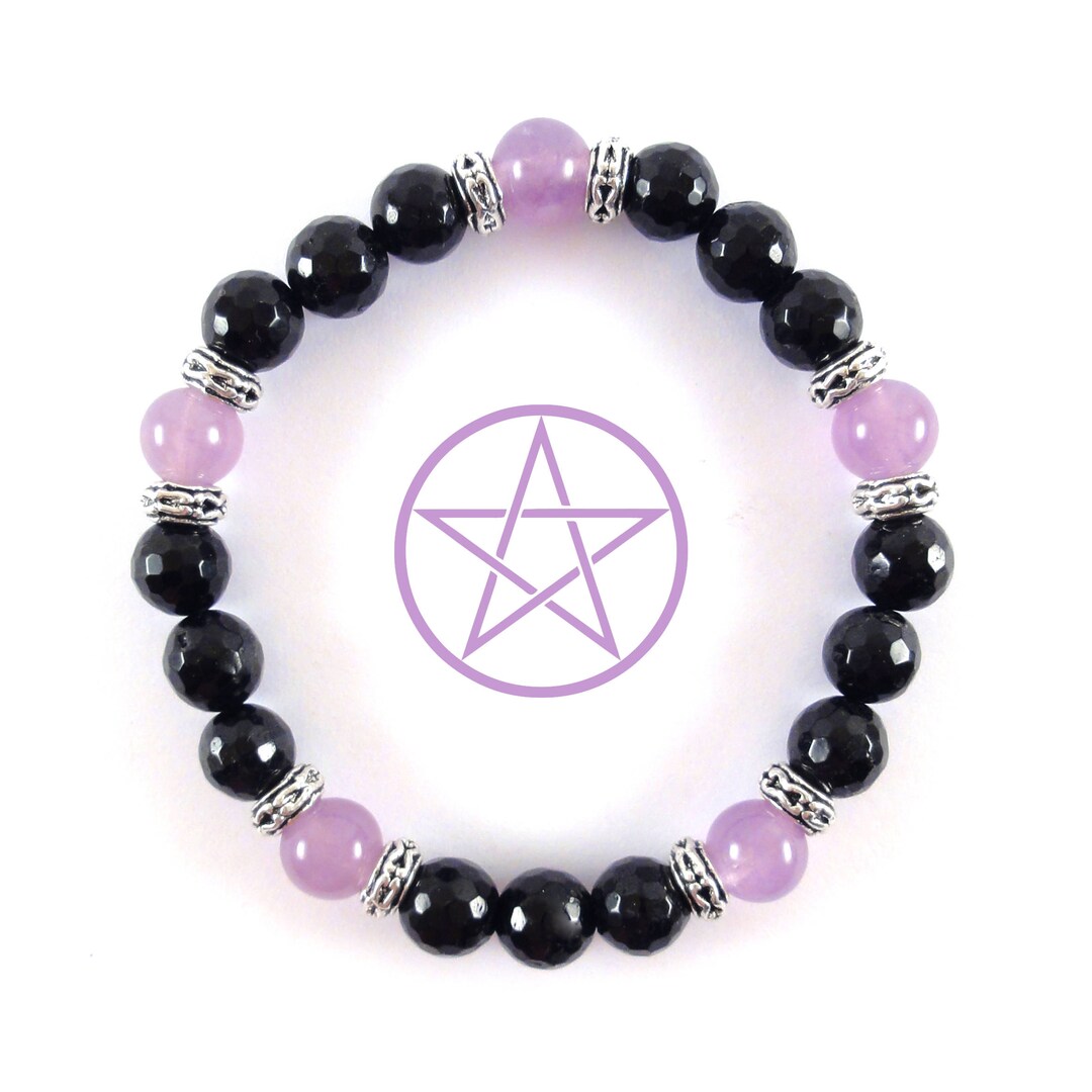 Witch Protection Bracelet Pentacle Braclet Evil Eye Amulet Amethyst ...
